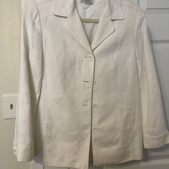 Talbots | Jackets & Coats | Talbots Petites White Twill Jacket | Poshmark
